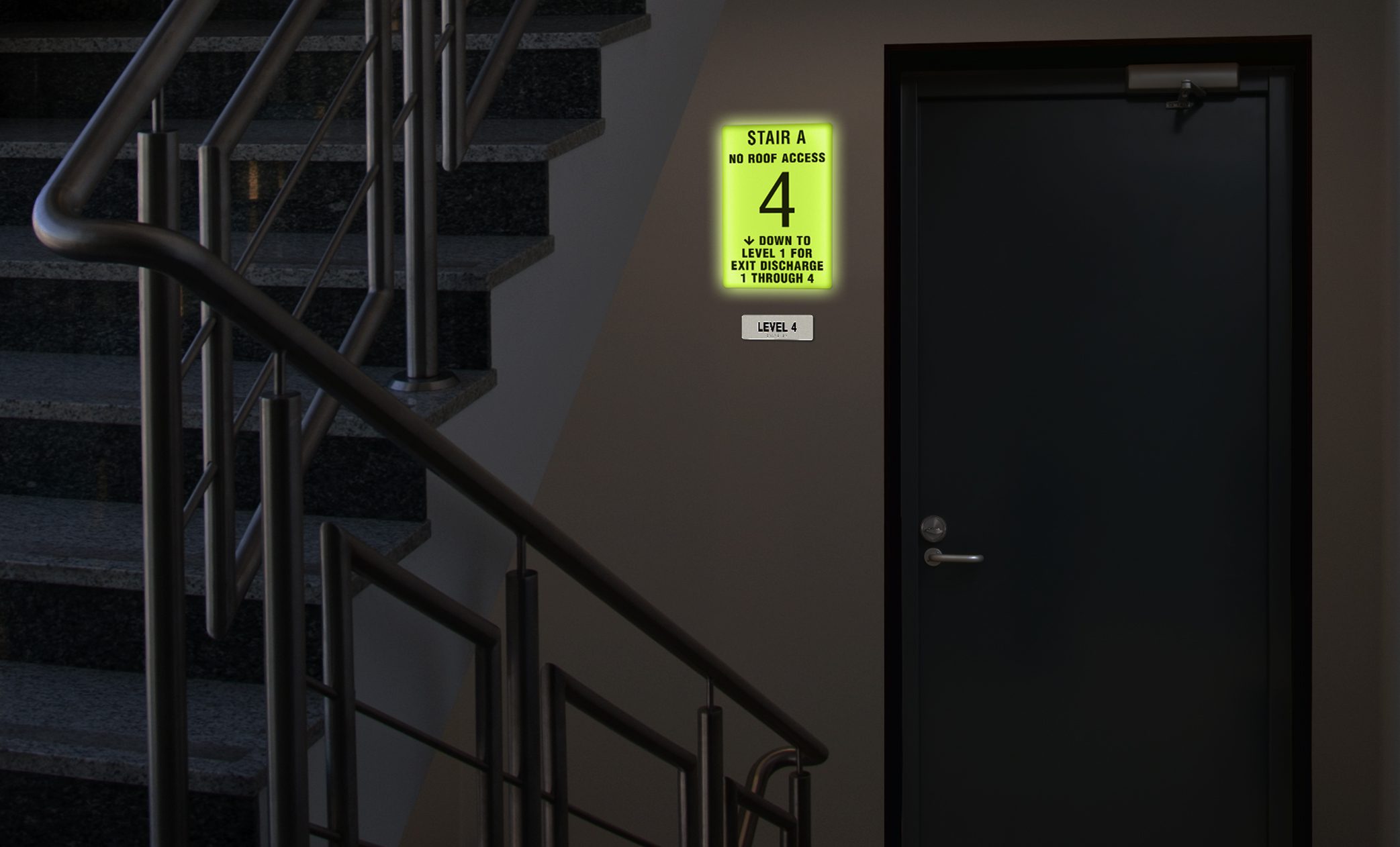 Don't Be in the Dark | Hotel Photoluminescent Stairway Signs
